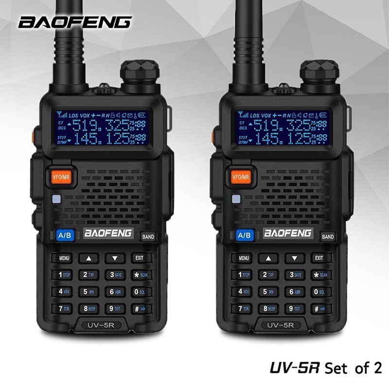 Baofeng UV-5R Walkie Talkie Two-Way Radio 5W 128CH Portable Dual Band UHF/VHF Walkie Talkie 5km ...