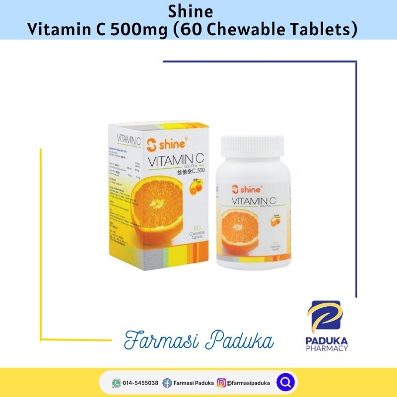 Shine Vitamin C 500mg (60 chewable tablets) | Shopee Malaysia