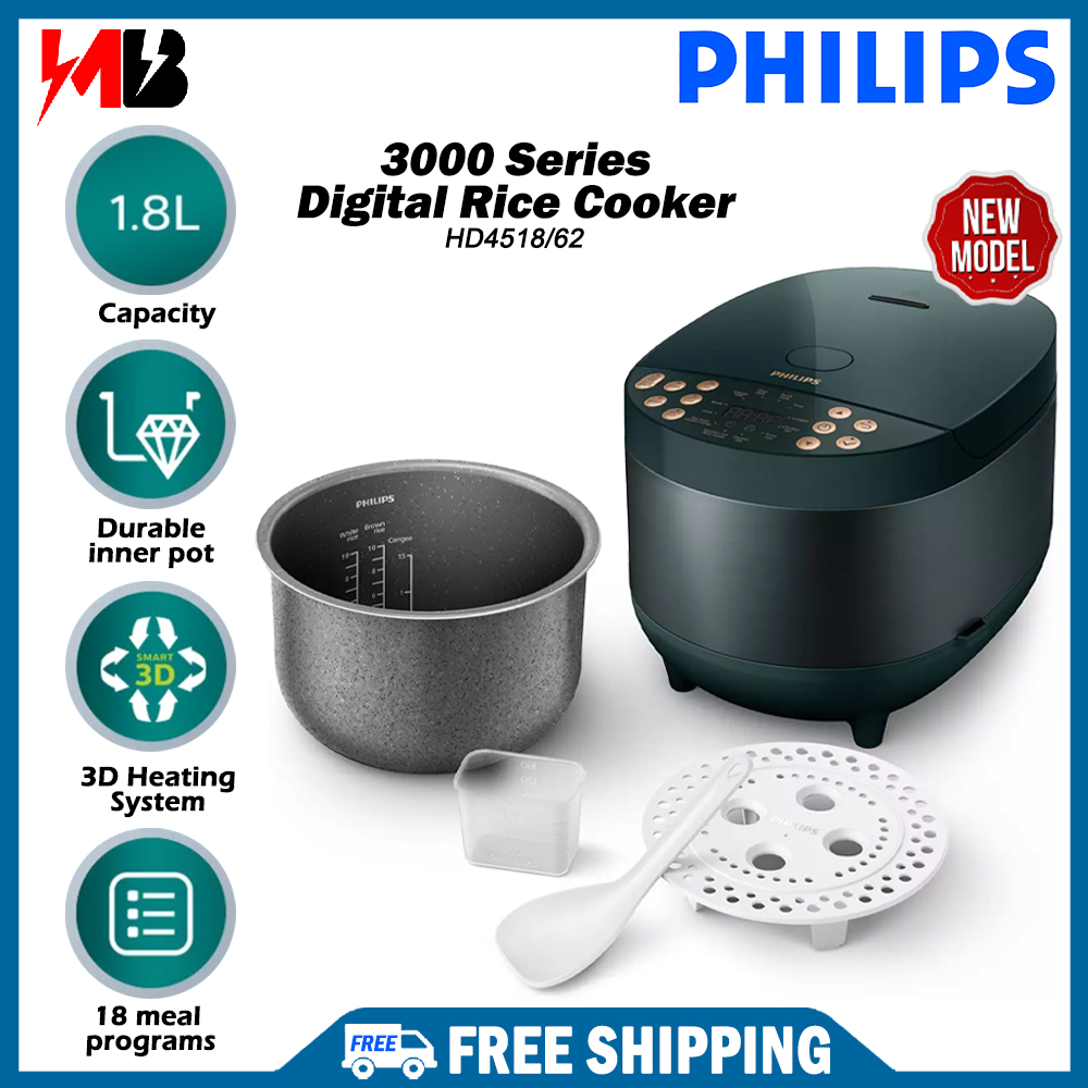 [ FREE SHIPPING ] Philips 3000 Series 1.8L Digital Rice Cooker HD4518 ...