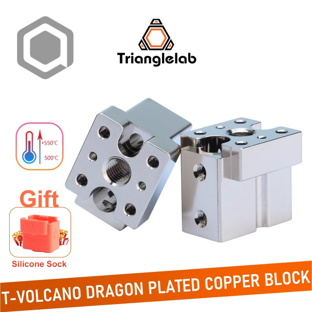 Trianglelab T-Volcano Dragon Plated Copper Heat Block - High ...