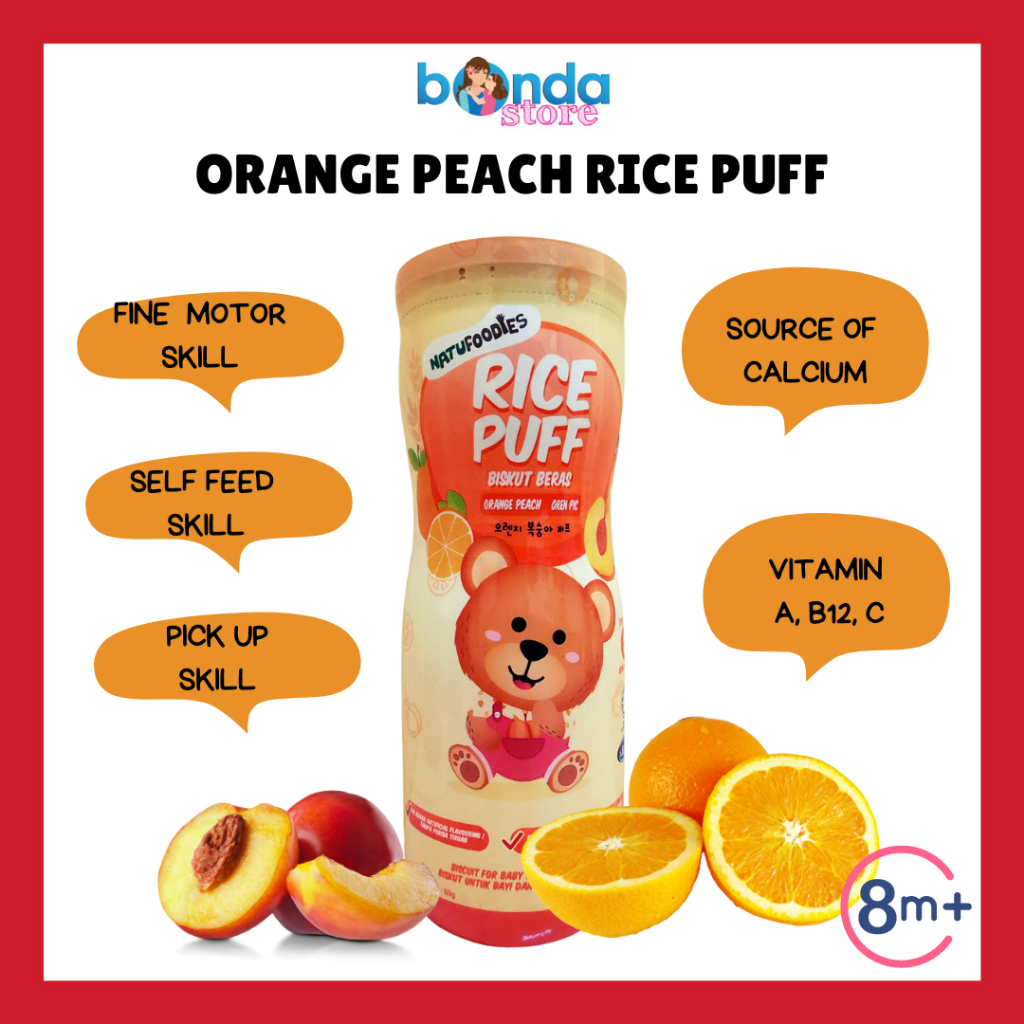 NATUFOODIES Rice Puff Orange Peach 8M Baby Food | Shopee Malaysia