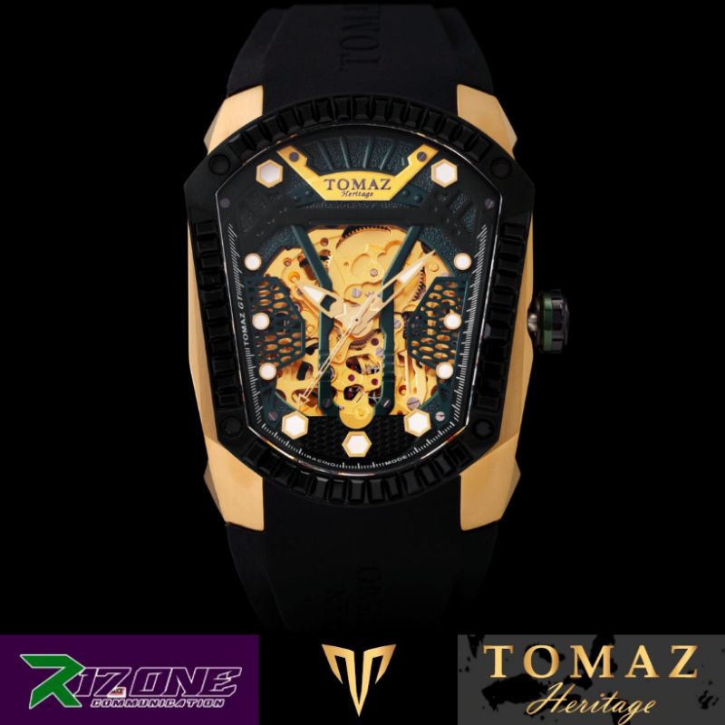TOMAZ Watch GT Skeleton TW028-D14 [Black/Gold/Green] Black Swarovski ...