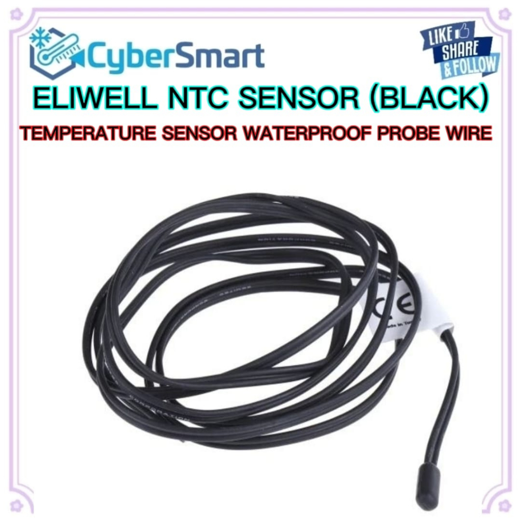 ELIWELL NTC SENSOR (BLACK) TEMPERATURE SENSOR WATERPROOF PROBE WIRE | Shopee Malaysia