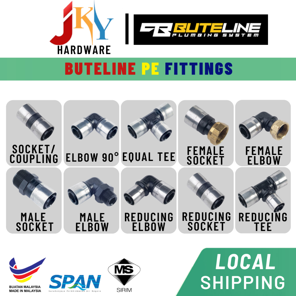 Buteline PE Fitting Elbow Tee Socket Male Elbow Female Elbow MTA FTA ...