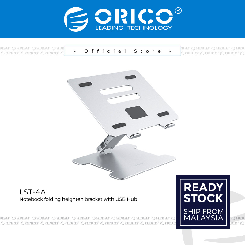 ORICO LST-4A Aluminium Foldable Adjustable Laptop Stand with USB Hub | Shopee Malaysia