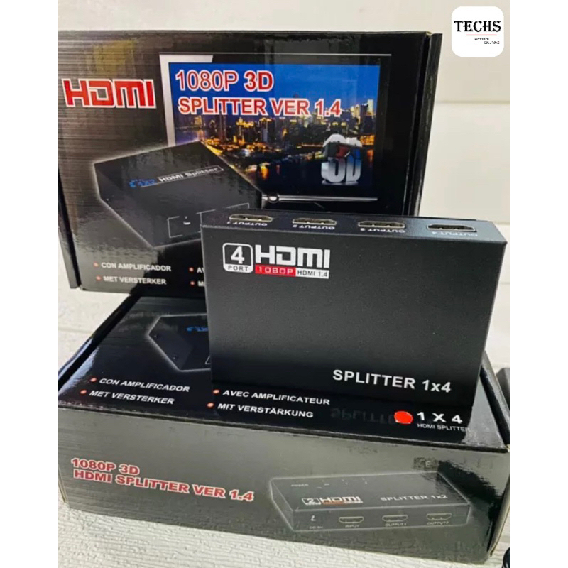 HDMI SPLITTER FULL HD 1080P 1 to 4 MONITOR/ASTRO/DECORDER/TVBOX 1 IN 4 ...