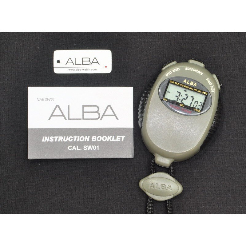 ALBA Stopwatch SW-01 Original (SW01) Black Color | Shopee Malaysia