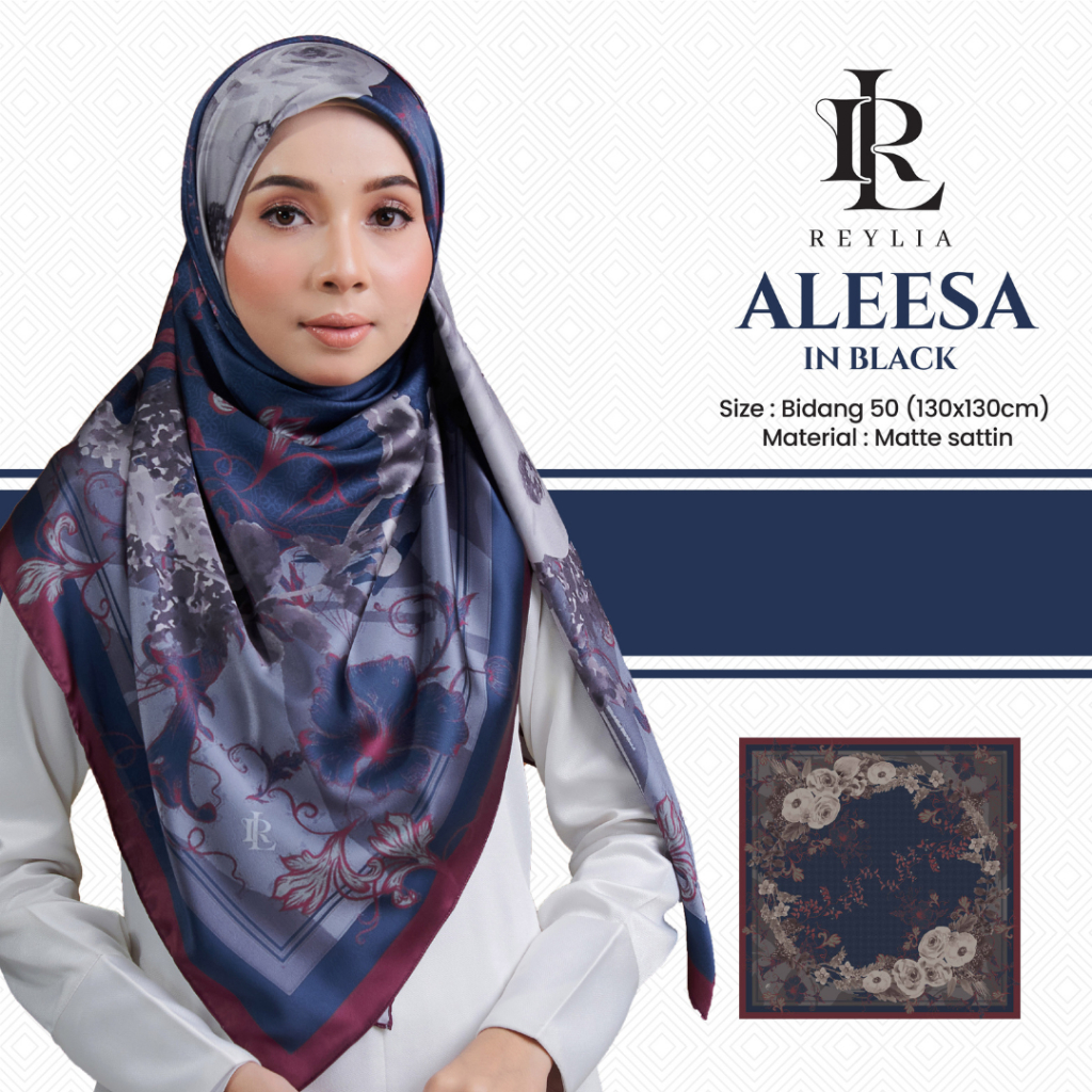 REYLIA Aleesa In Black Tudung Bawal Bidang 50 | Shopee Malaysia
