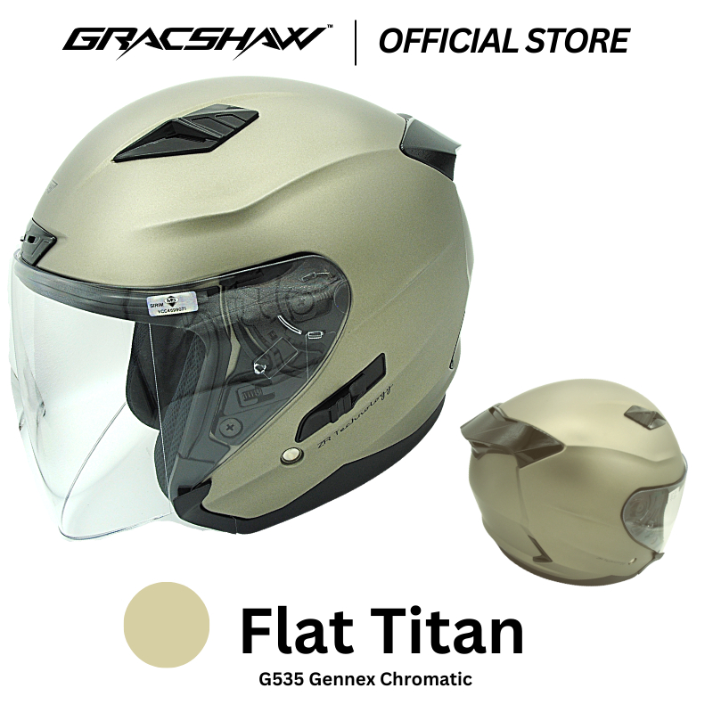 Gracshaw G535 Gennex Chromatic Plain Colours Helmet Double Visor Open ...