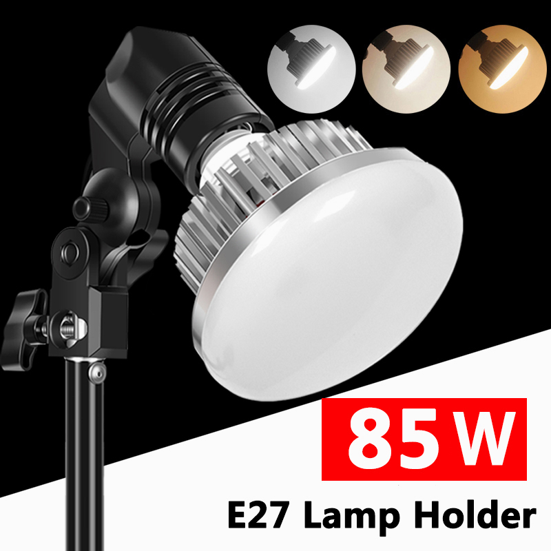 85W LED Light Bulb Photography Lamp Bulb E27 Mount with Remote Control ...