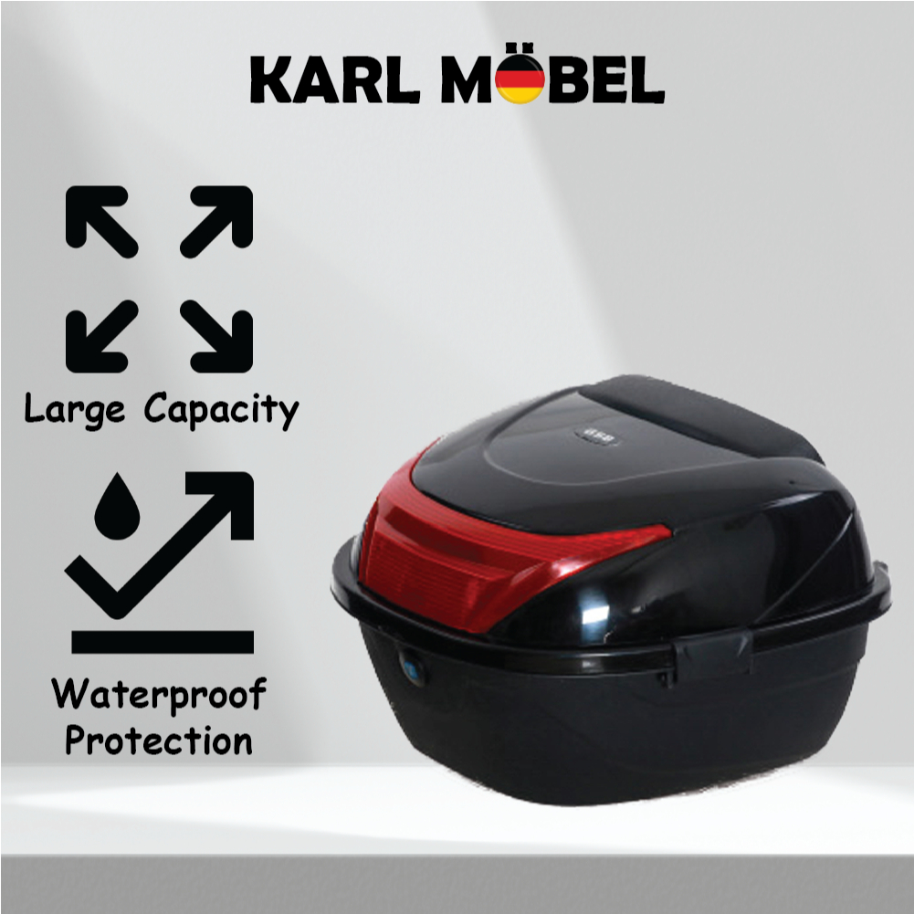 GSB Box Motor Motorcycle Givi Top helmet Box Trunk 47L Motorsikal Kotak ...