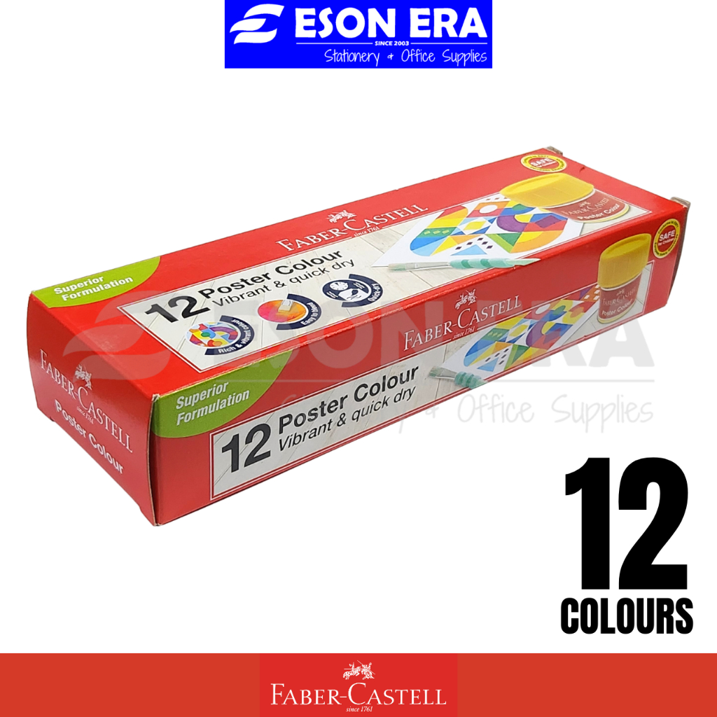 Faber-Castell Poster Colour Muso Black 12Colours / 18Colours 15cc ...