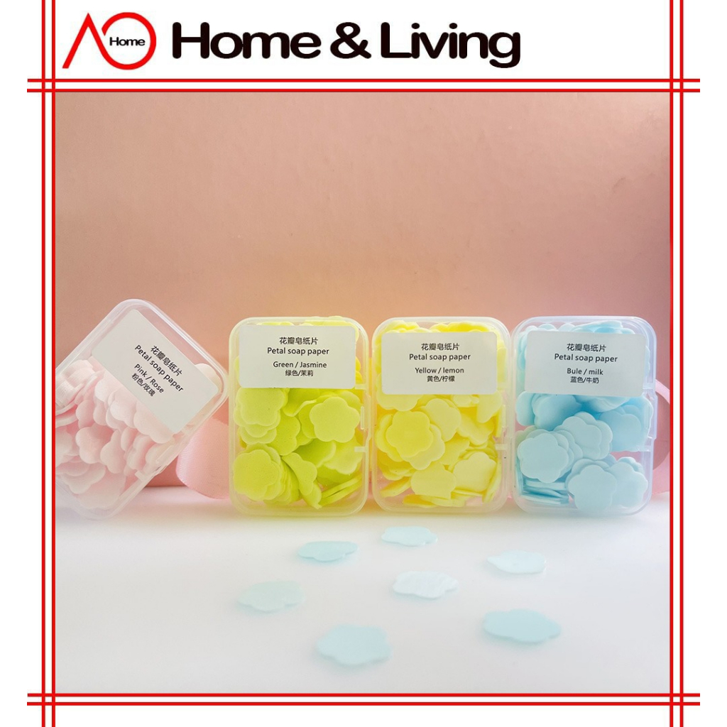 AO Home Travel Disposable Soap Antibacterial Flower Soap Paper ...
