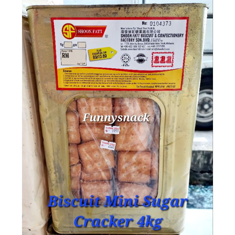 4kg Shoon Fatt Mini Sugar Cracker Biscuit Gula (No Tin Deposit ...