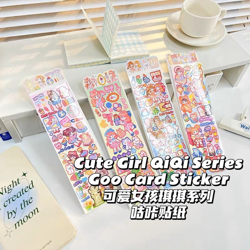 「G1016」Cute Girl QiQi Series Glitter Goo Card Sticker [Min Order RM10 ...