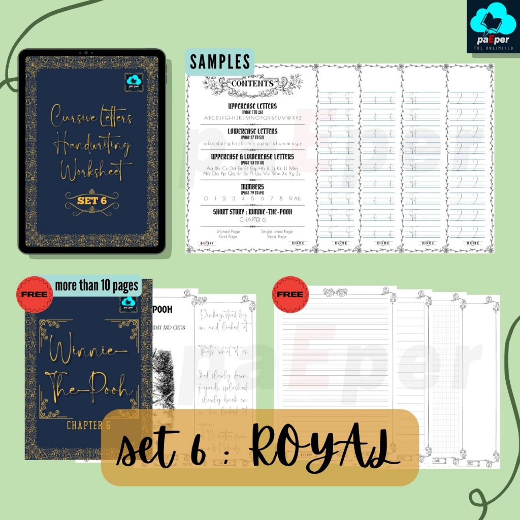 Batch 2 Cursive Letters Handwriting Digital Worksheets Classic Edition ...