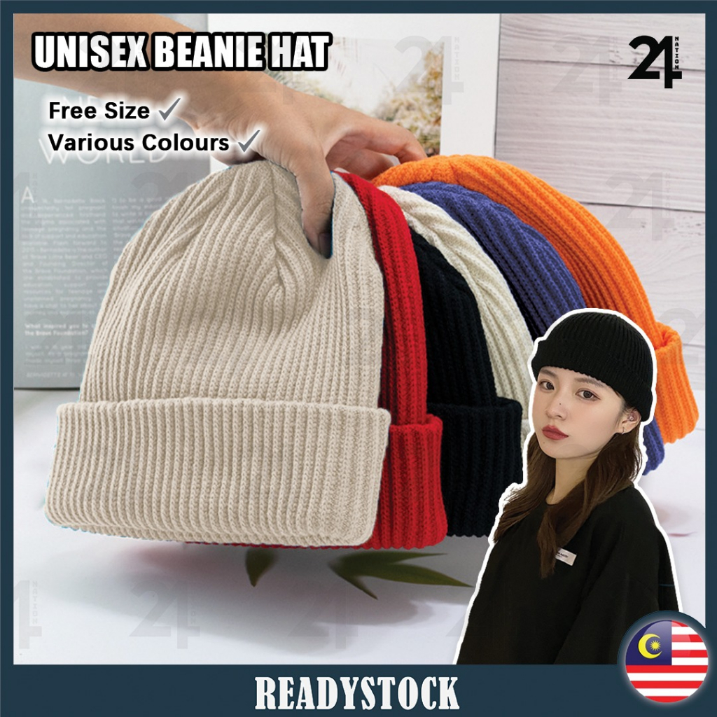 Korean Style Beanie Streetwear Unisex Hip Hop Classic Plain Cap Winter ...