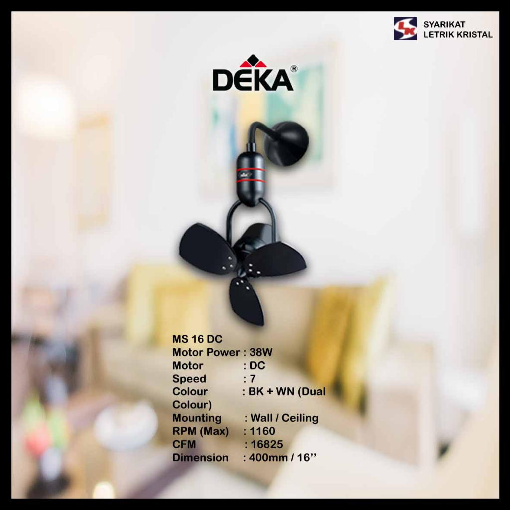 Deka MS 16 DC MOTOR / 6 SPEED Remote Control Ceiling & Wall fan ...