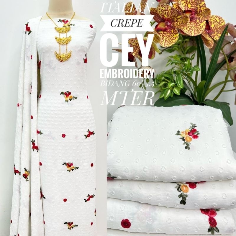 CEY Embroidery,Kain pasang,CEY Embroidery Sulam,Ready Stock,Bidang 60 ...