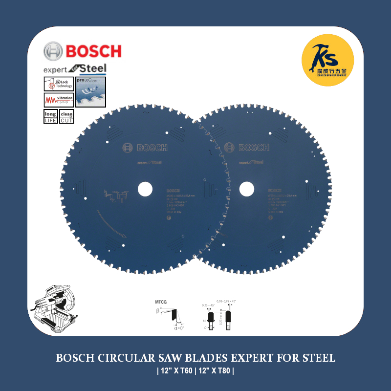 BOSCH Circular Saw Blades Expert For Steel ( 12" X T60 | 12" X T80 ...