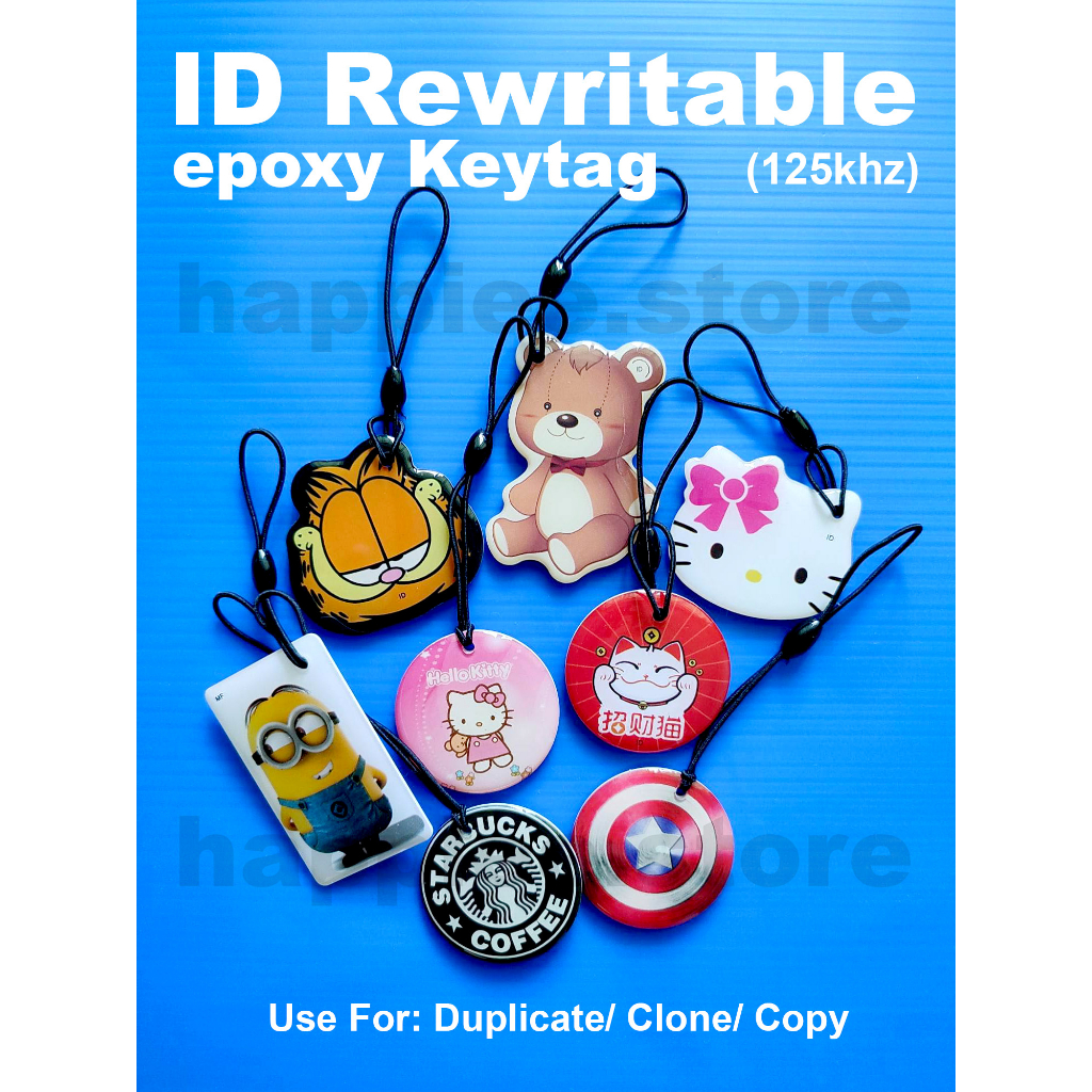 Rewritable ID Duplicate Copy Epoxy Keytag 125Khz | Shopee Malaysia