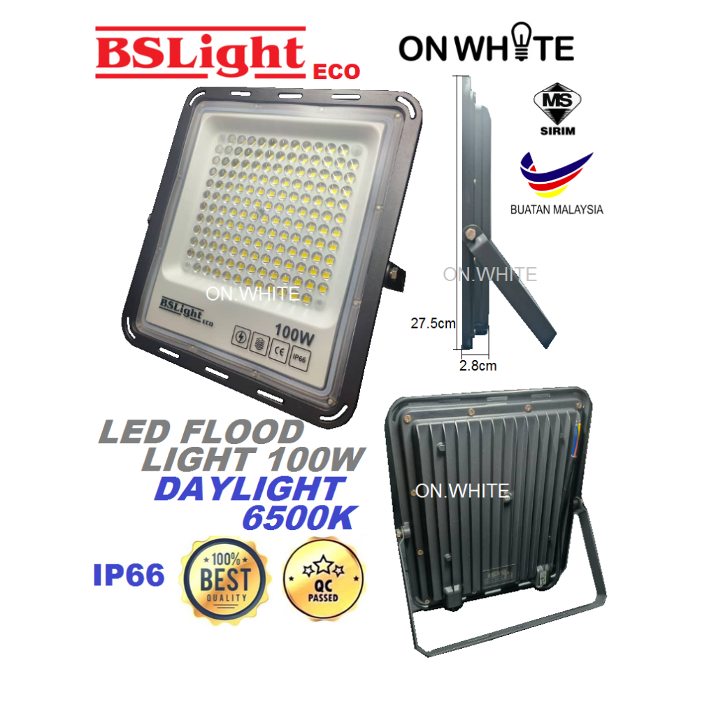 BSLIGHT LED FLOOD LIGHT 100W SUPER SLIM FIT IP66 PROTECTION DAYLIGHT ...