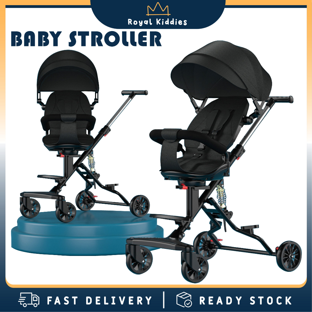Baby Stroller 360 Rotating Kids Stroller Two Way Foldable Magic ...