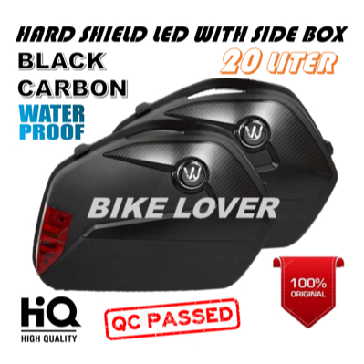 MODENAS WATERPROOF V35 SIDE BOX ABS PLASTIC WITH LED LIGHT HARD SHEILD ...