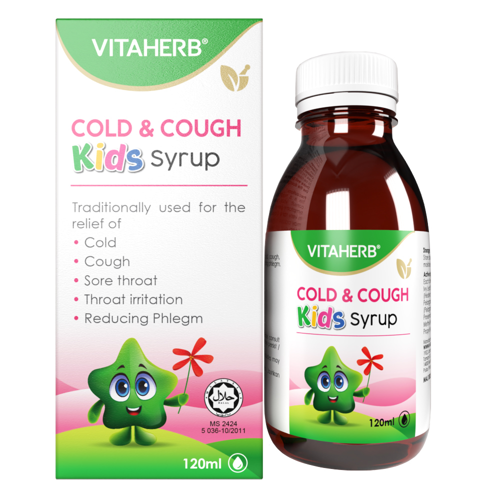 Vitaherb Cold And Cough Kids Syrup ( With Ivy Leaf Extract) 120ml ...