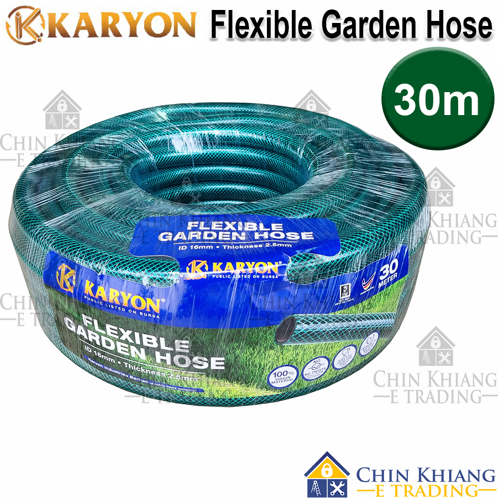 Karyon Reinforced Flexible Garden Hose Green Paip Getah Hijau 10m 30m ...