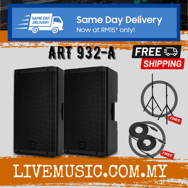 RCF ART 932-A Two-Way 12" 2100W Powered PA Speaker With Live Music ...