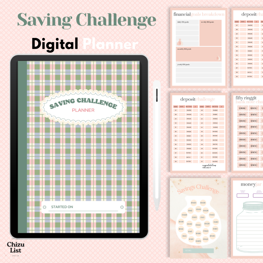 [PDF] DIGITAL PLANNER | Undated Saving Challenge Financial Budget Bill ...
