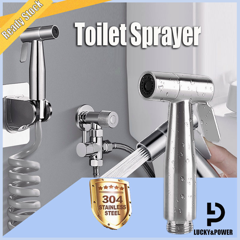 Ready Stock 304 Stainless Steel Hand Held Toilet Bidet Sprayer Bathroom ...