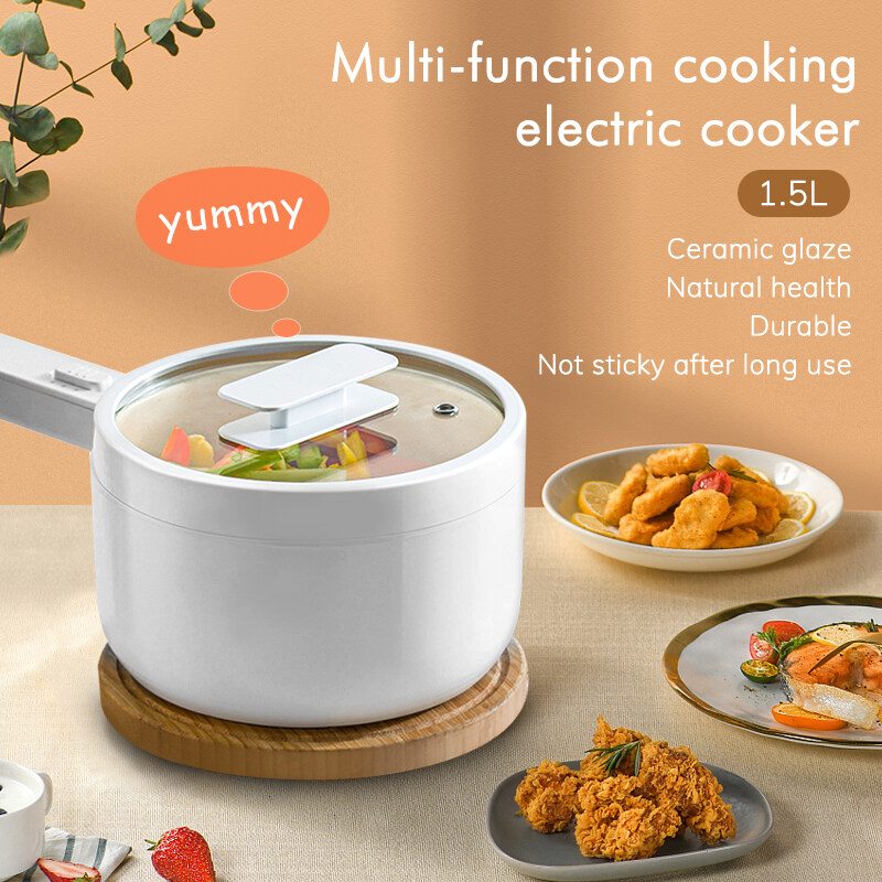 Olayks Multifunctions Electric Cooker 1.5L Capacity Non Stick Ceramic Coating Mini Electric ...