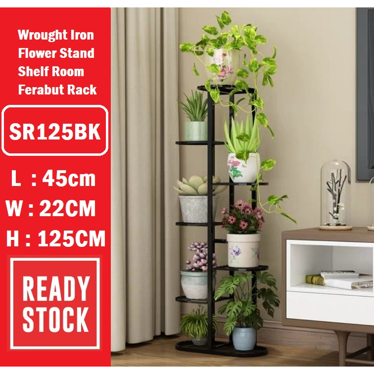 💜 Beauty 2u 💜 Wrought Iron Flower Stand Shelf Room Ferabut Steel Rack ...