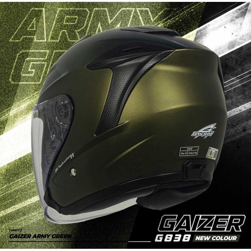 GRACSHAW GAIZER G838 OPEN FACE HELMET (12 COLOUR & 4 SAIZ ) | Shopee ...