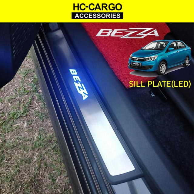 Perodua Bezza 2016 - 2021 OEM Door Sill Plate with LED Stainless Steel ...