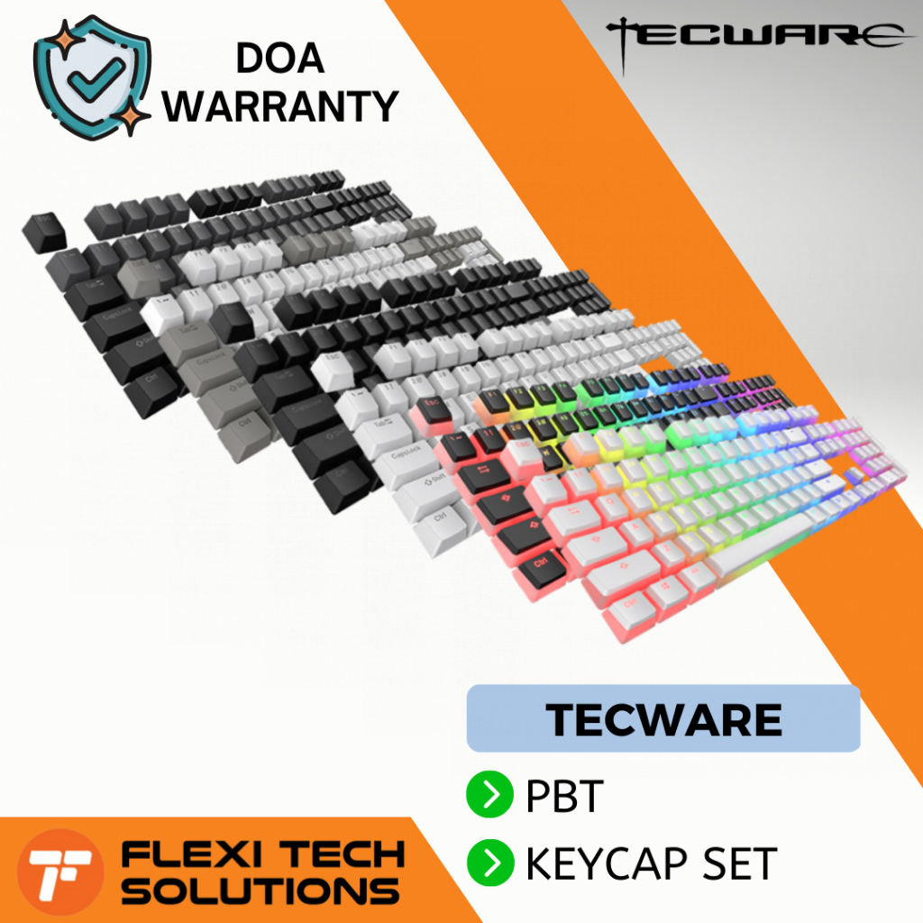 Flexi Tech TECWARE All Durable PBT Keycaps Set Mechanical Keyboard 104 ...