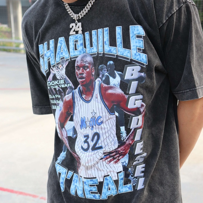 [ Ready Stock ] SHAQUILLE O’NEAL Oversized Black Washed Homage T ...