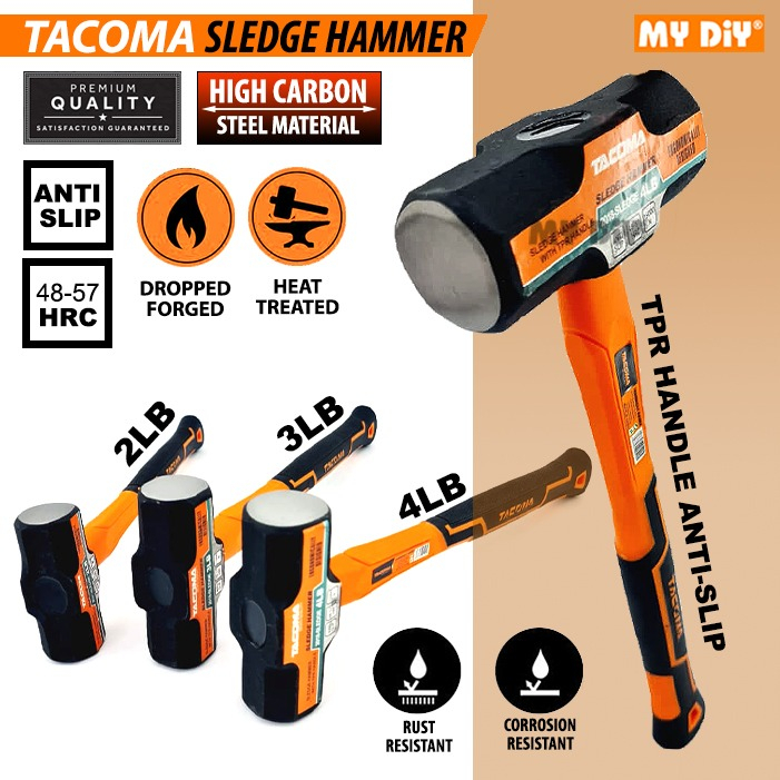 MYDIYSDNBHD - HEAVY DUTY TACOMA SLEDGE HAMMER WITH TPR ANTI SLIP HANDLE ...