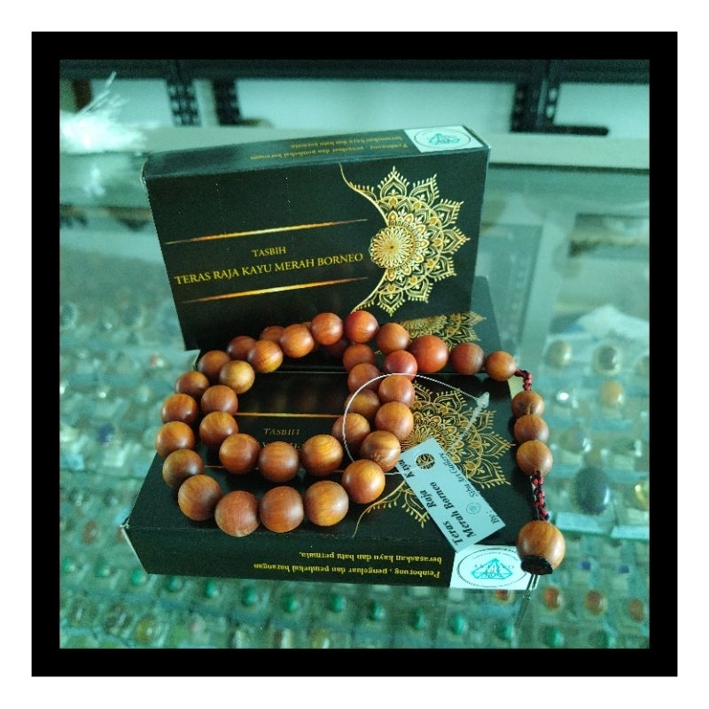 🛑🛑🛑Premium🛑🛑🛑Tasbih 33 butir 8/10/12mm Teras Raja Kayu Merah Asli ...