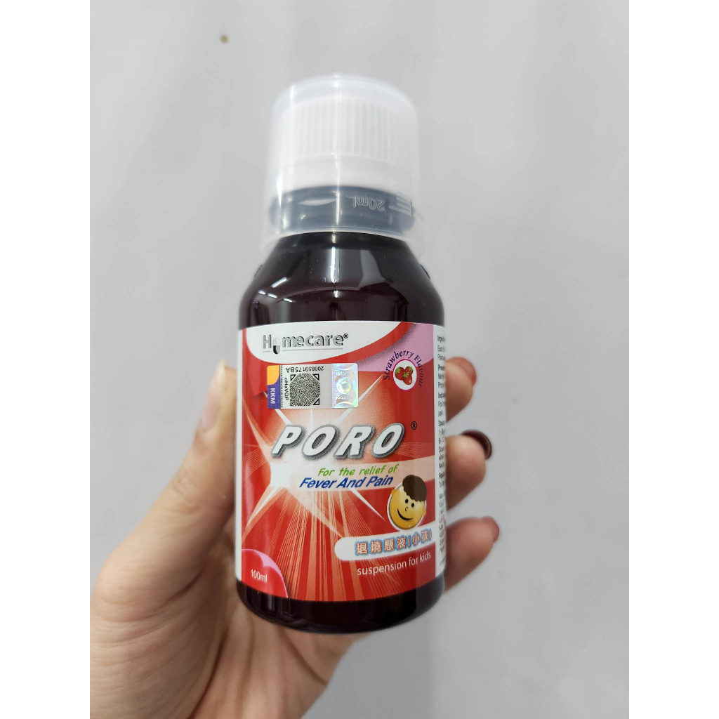 PORO SUSPENSION 100ML STRAWBERRY ( PARACETAMOL 250MG/5ML) | Shopee Malaysia