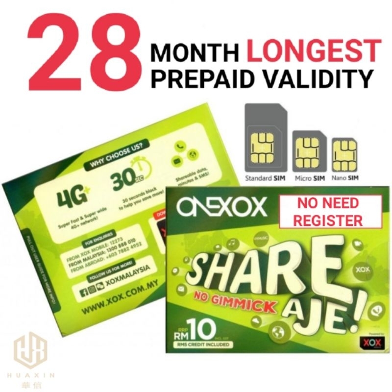 ONEXOX SIM 28 Months Longer Validity Expire Date | Shopee Malaysia