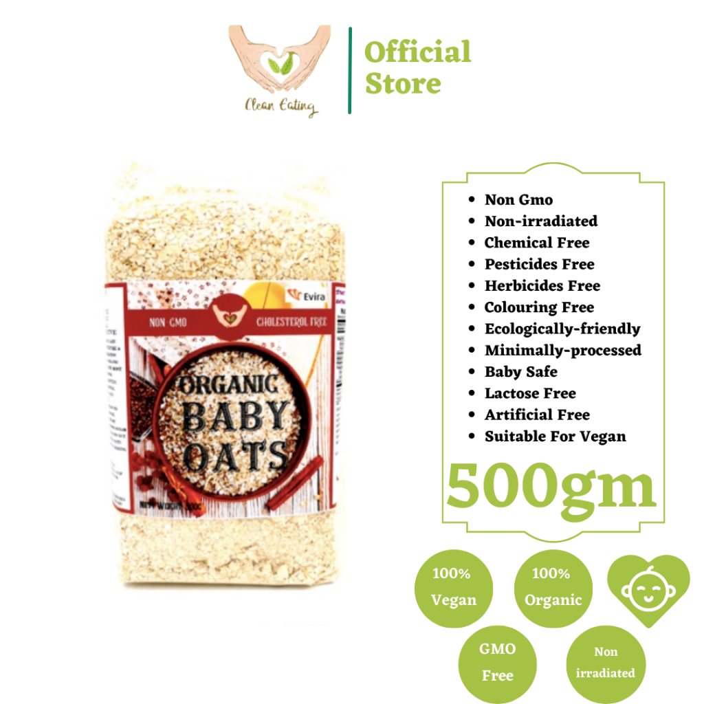 Clean Eating Organic Baby Oat 500g / Baby Oatmeal / Quick Oats 有机速食燕麦片 ...
