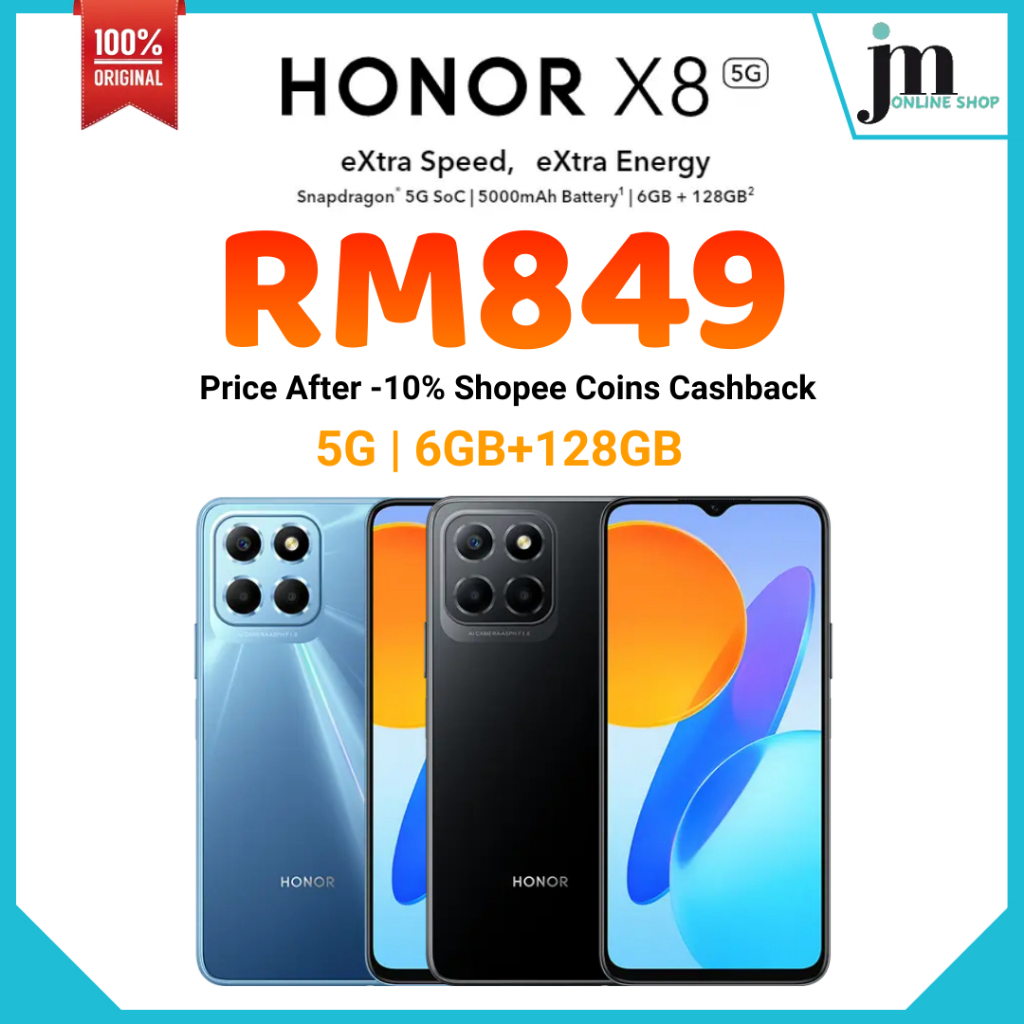 HONOR X8 5G [6GB + 128GB] | SNAPDRAGON 480 PLUS | MAGIC UI 4.2 | 100% ...