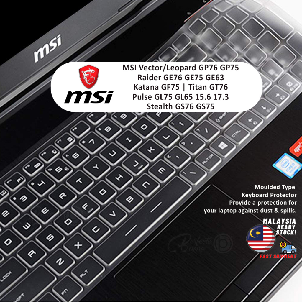 Keyboard Protector For MSI Raider GE76 GE75 GE63 Stealth GV62 GS76 GS75 ...