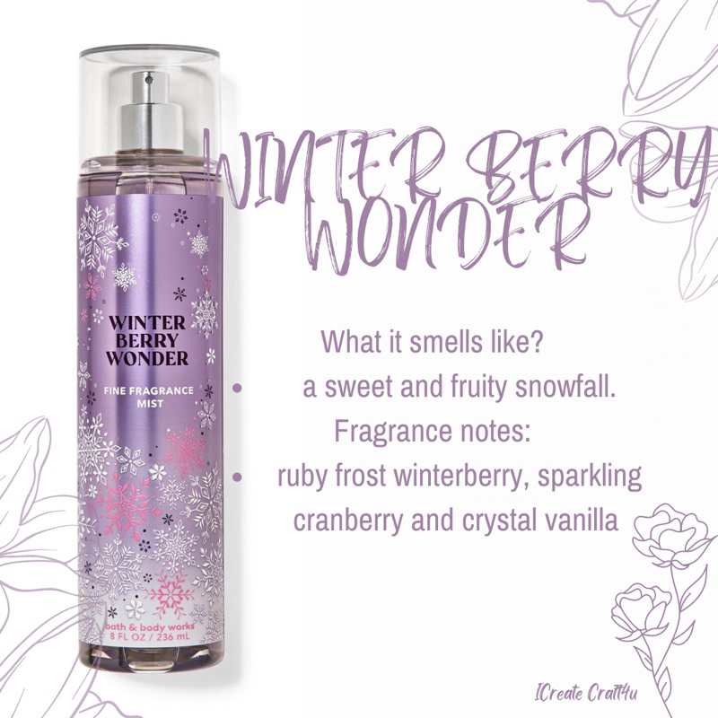 WINTER BERRY WONDER BODYMIST ORIGINAL BATH AND BODY WORKS (repack 10ml ...