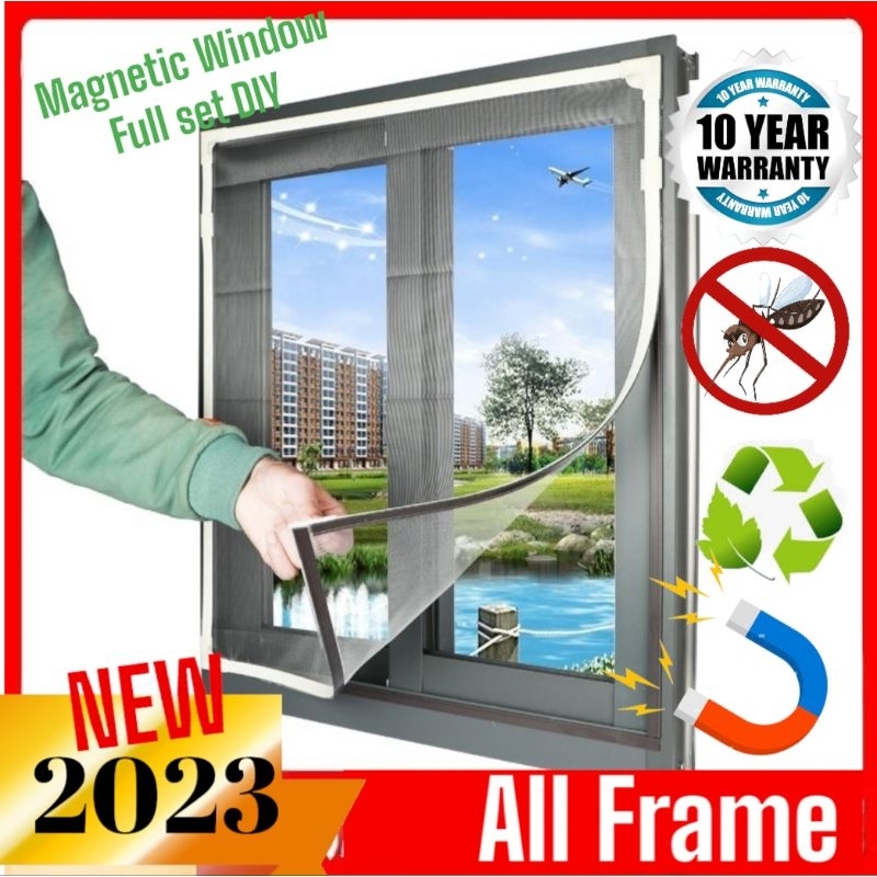 (All Full Set) DIY Magnetic Mosquito Net Insect Screen Jaring *24hr ...