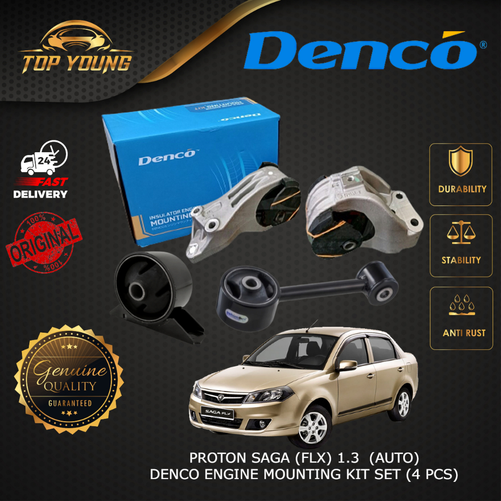 DENCO PROTON SAGA FLX ( AUTO ) ENGINE MOUNTING KIT SET 100% ORIGINAL ...