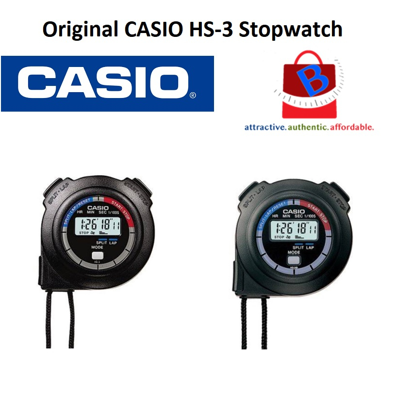 Casio Original Digital HS-3V-1R HS-3V-1BR Pemasa Larian Jam randik ...